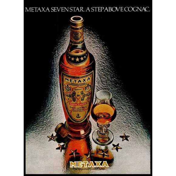 Metaxa | Art | 982 Metaxa Seven Star Gold Label Vintage Print Ad Bottle ...